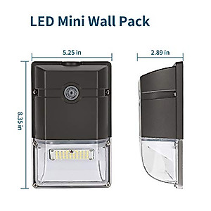 Xbuyee 2-Pack LED Wall Pack Light with Photocell, 35W 3850 Lumens Replaces 150W HPS/HID LED Porch Light, Dusk to Dawn Outdoor Lighting 5000K 100-277V IP65 Waterproof ETL Listed