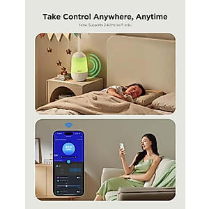 GoveeLife Smart Mini Humidifier for Baby Nursery, Top Fill Cool Mist Humidifier with Scent Diffuser & Nightlight, Built-in Sensor, Works with Alexa, Ultrasonic Humidifiers for Home, Bedroom and Plants