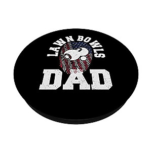 American Flag Fingerprint Patriotic Sports Lawn Bowls Dad PopSockets Swappable PopGrip