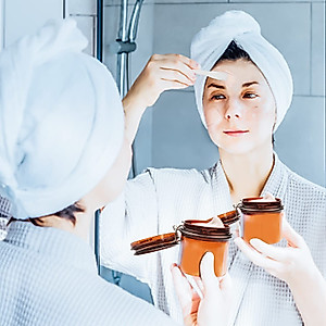 3 Pack 220ml Amber Storage Jar Plastic Sealed Container Wide Mouth Refillable Bottle Pot with Rotating Buckle Airtight Lid for Facial Mask Cosmetic Spices Candy Tea Coffee Bean