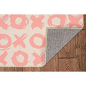 Linon Home Decor Products The Anywhere Washable Rug Boden Ivory & Pink 3' X 5' Accent Rug