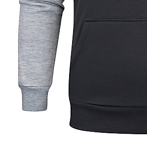 Maiyifu-GJ Men's Fleece Color Block Pullover Hoodies Slim Fit Drawstring Hooded Sweatshirt Casual Long Sleeve Gym Hoodie (Dark Grey,XX-Large)