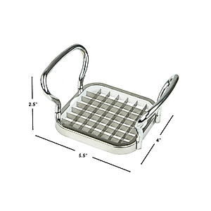 French Fry Cutter By Home Basics, French Fry Cutter Stainless Steel French Fry Slicer | With Easy Grip Handles,Silver