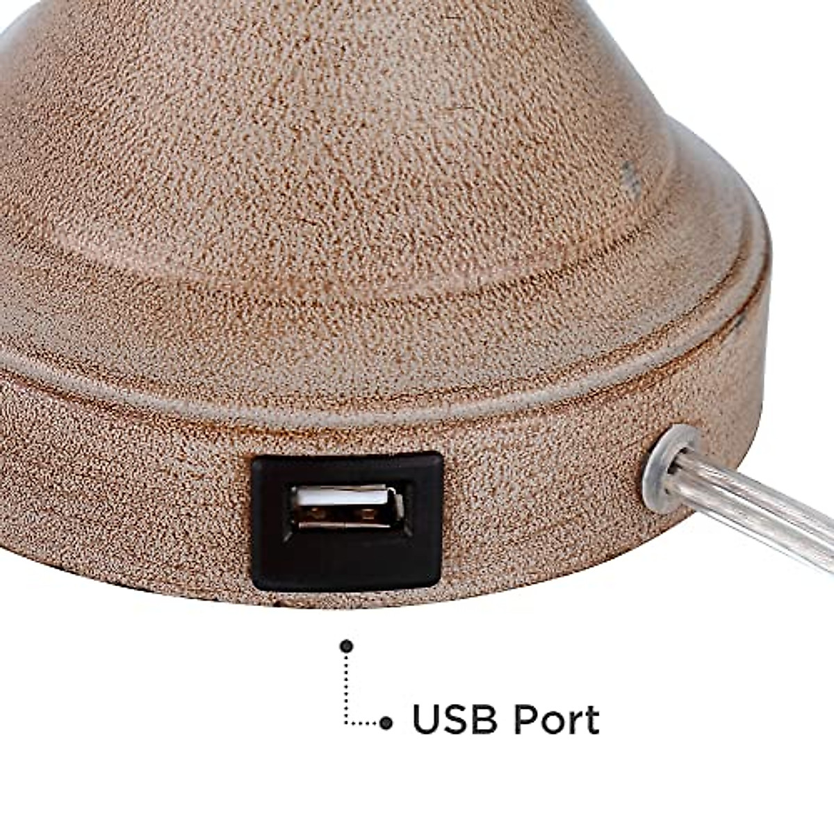 Regency Hill Avery Traditional Touch Table Lamps Set of 2 with USB Charging Port 25" High Faux Wood LED Ivory Linen Knife Pleat Shade for Bedroom Living Room Bedside Nightstand Desk Office