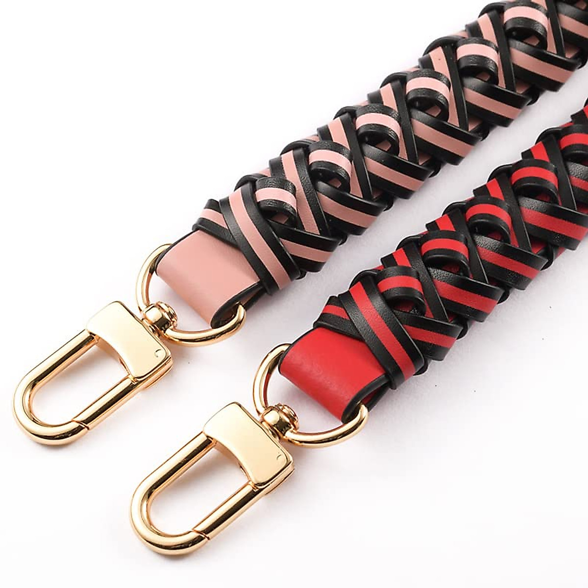 seegeeneey Genuine Leather Braided Handle for Women Handbag Suitable for Neonoe Hobo Bag Tote Bag (41cm(16''),Brown)