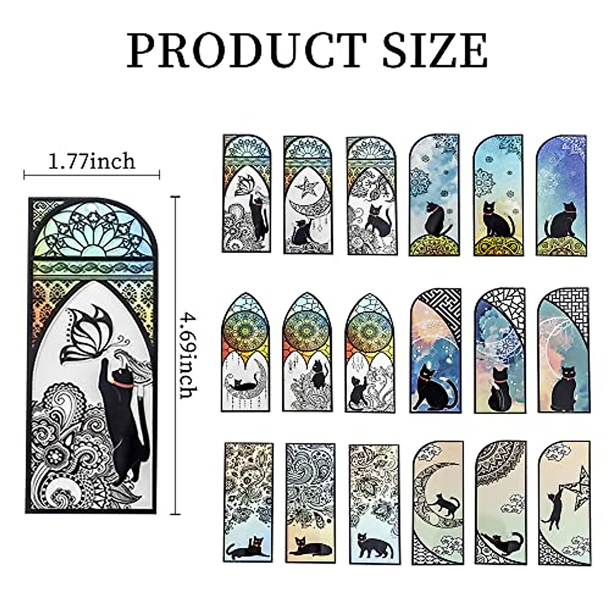 Golcellia Transparent Book Markers - 36 Pieces Various Cute Book Markers, Bookmarks for Women, for Teachers Students Book Lovers Reading Gifts, Cute Cat Daily Bookmark