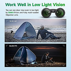 12x42 HD Binoculars for Adults & Kids,Super Bright High Power Binoculars with Large view,Clear Low Light Night Vision,BAK4,FMC Prisms,Waterproof Compact Binoculars for Hunting,Bird Watching,Stargazing