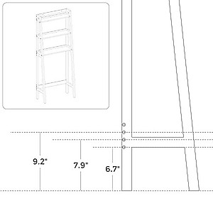 VASAGLE 2 shelves Toilet Storage Rack, Adjustable Bottom Bar, Brown