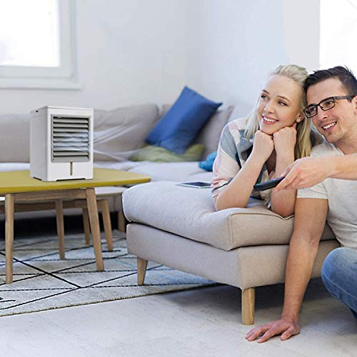 Personal Air Cooler, Portable Evaporative Conditioner with 3 Wind Speeds Touch Screen Small Desktop Cooling Fan, Mini Air Conditioner Fan for Home, Bedroom Room, Office, Dorm, Car, Camping Tent