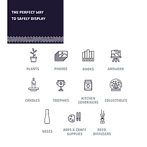 HIGH & MIGHTY 515606 Decorative 18" Floating Shelf Holds up to 15lbs, Easy Tool-Free Dry Wall Installation, Beveled, Retail Packaging, Espresso