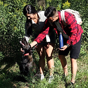 Aquapelli Vacuum Insulated Sport Bottle, 16 Ounces, Blueprint Blue