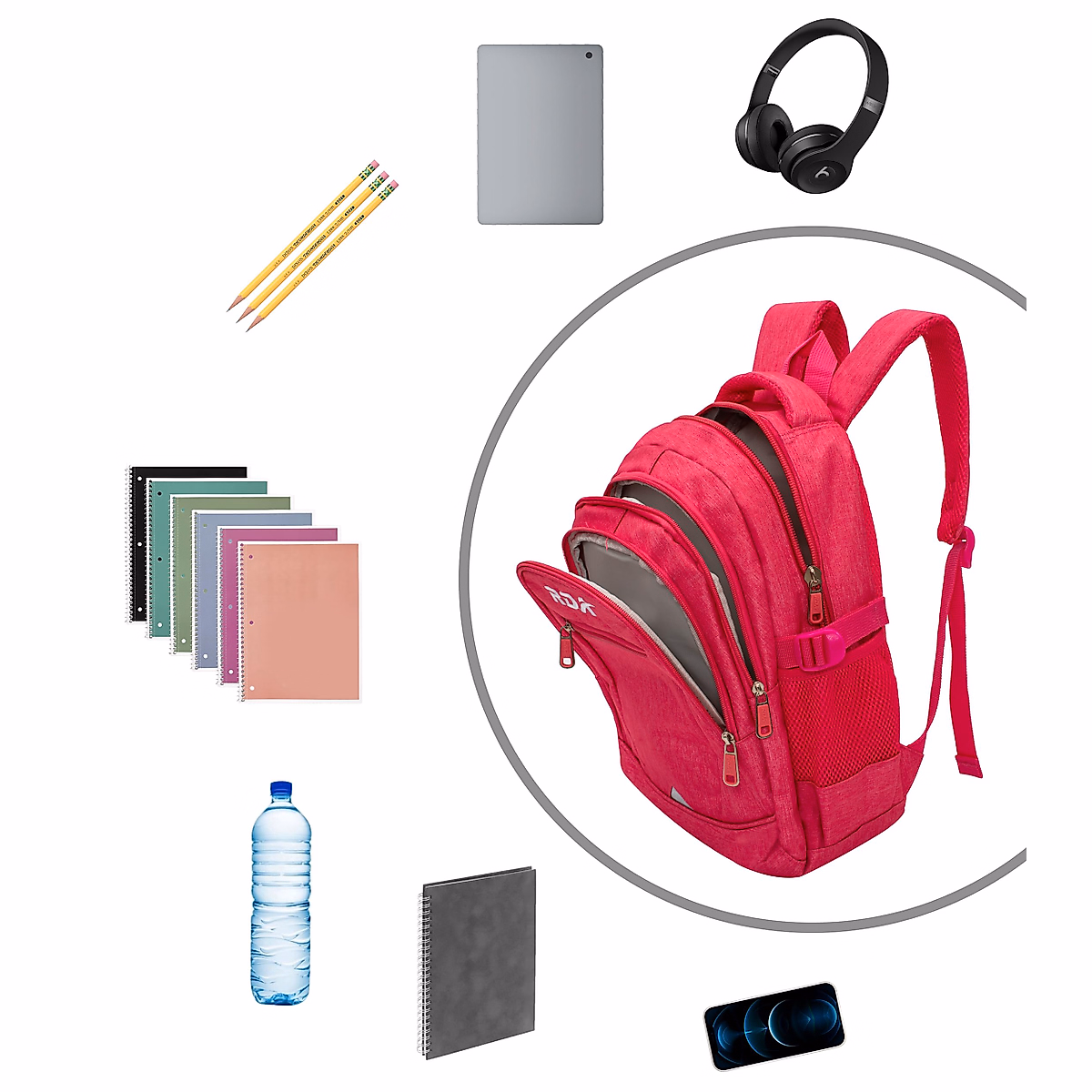 Bright Colors Travel Laptop Daypack, Durable, Water Resistant, Gifts for Men & Women, Fits 15.6 Inch Notebook