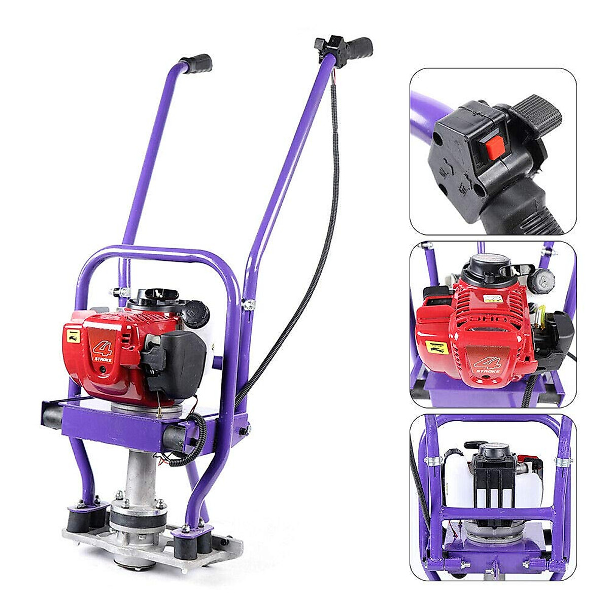 Gas Powered Concrete Screed 35.8CC 4 Stroke Gasoline Engine Concrete Power Screed 1.36HP Concrete Surface Leveling Cement Finishing Vibrating Motor (GX35 Gasoline Engine)