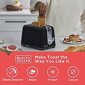 BLACK+DECKER 2-Slice Extra-Wide Slot Toaster, Square, Black, T2569B