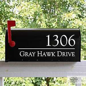 Personalized Mailbox Numbers - Street Address Vinyl Decal - Custom Decorative Numbering Street Name House Number Gift 3DY - Back40Life (E-004q)