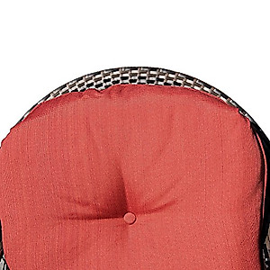 Sundale Outdoor Rocking Chair, Patio Wicker Rocker Chair with Olefin Cushions and Pillow, Rocking Lawn Chair Wicker Patio Furniture - Steel Frame, Brown, Red