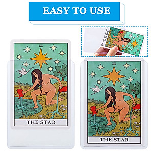 Hard Plastic Card Sleeves Trading Card Holder Baseball Card Sleeves Card Protector Holder for Baseball Card, Football Cards, Gaming Cards 3 x 4 Inch (200 Pieces)