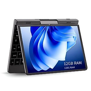 2 in 1 Convertible Laptop, Win11 Win10 8in Touchscreen Mini Laptop, 12GB RAM High Speed for Intel Alder Lake CPU Ultra Ligh Pocket Laptop with Stylus, Dual Band WiFi BT5.2 Portable Tablet PC(12G+128G)