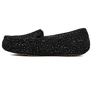 UGG Women's Ansley Metallic Spots Slipper, Black, 5