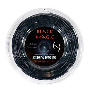 Genesis 660-Feet Black Magic Tennis Racket Reel Set, Black, 16L/1.29mm