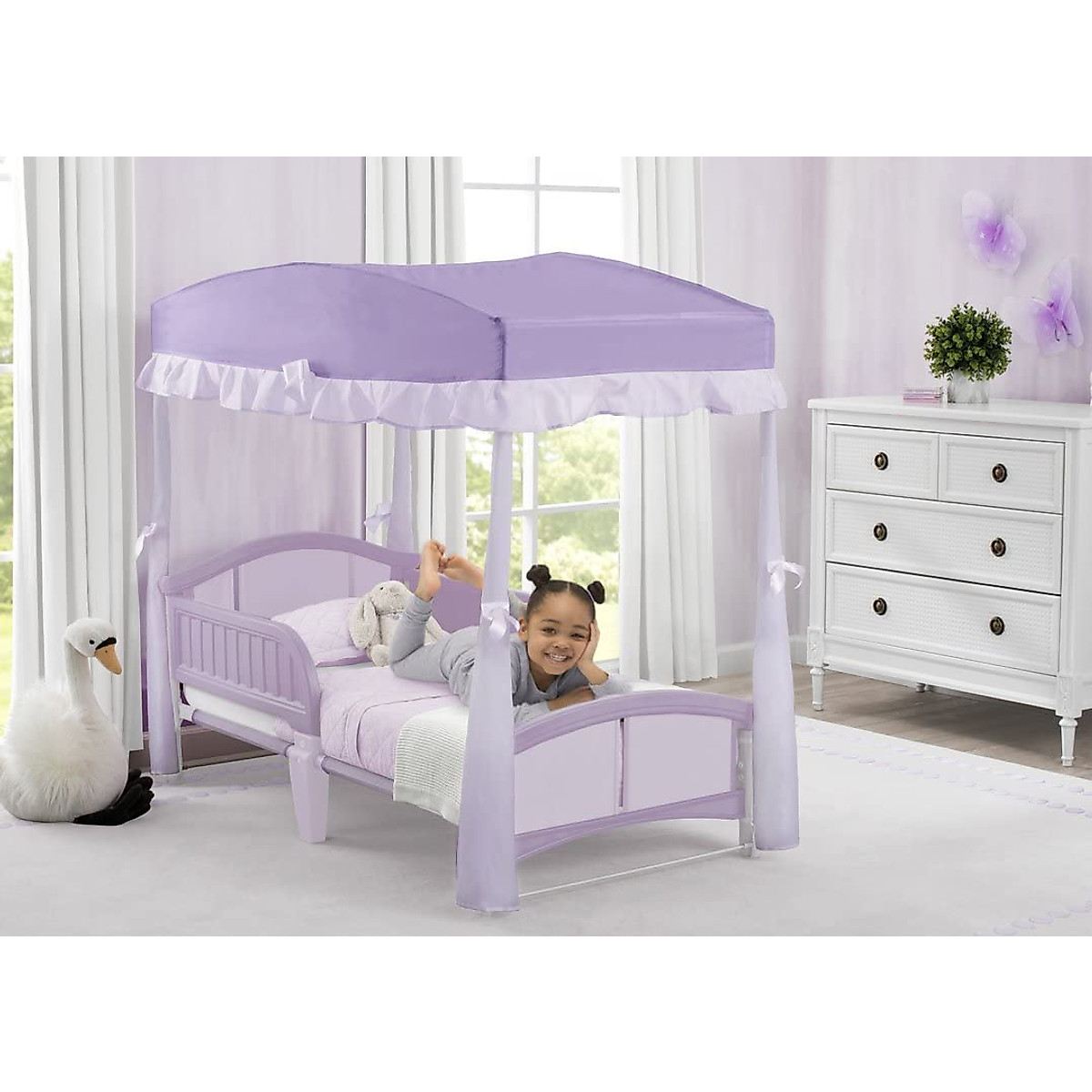 Delta Children Girls Canopy for Toddler Bed, Purple