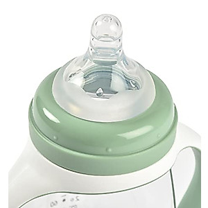 BEABA 2-in-1 Baby Bottle to Training Sippy Cup, Learning Cup, Baby Bottle Nipple and Soft Silicone Sippy Spout, Spill Proof, Baby, Toddler 7 oz (Sage)