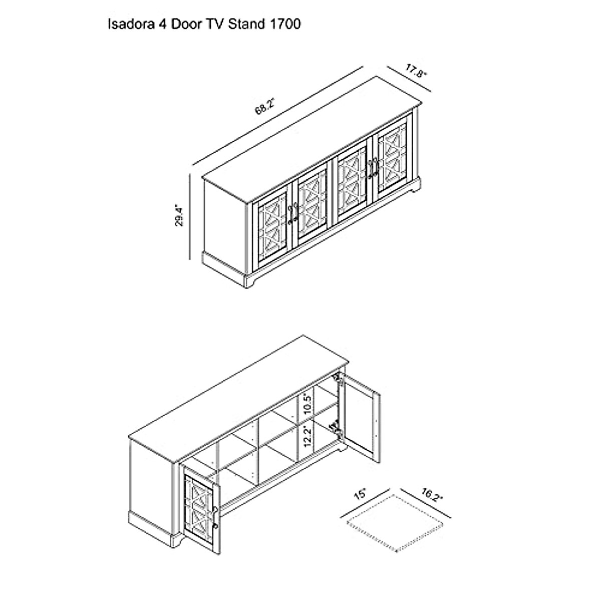 Galano Isadora 75 Inch TV Stand – Smartly Designed Entertainment Center with Spacious Storage - Perfect for Living Rooms - Wide Media Console in Dusty Grey Oak
