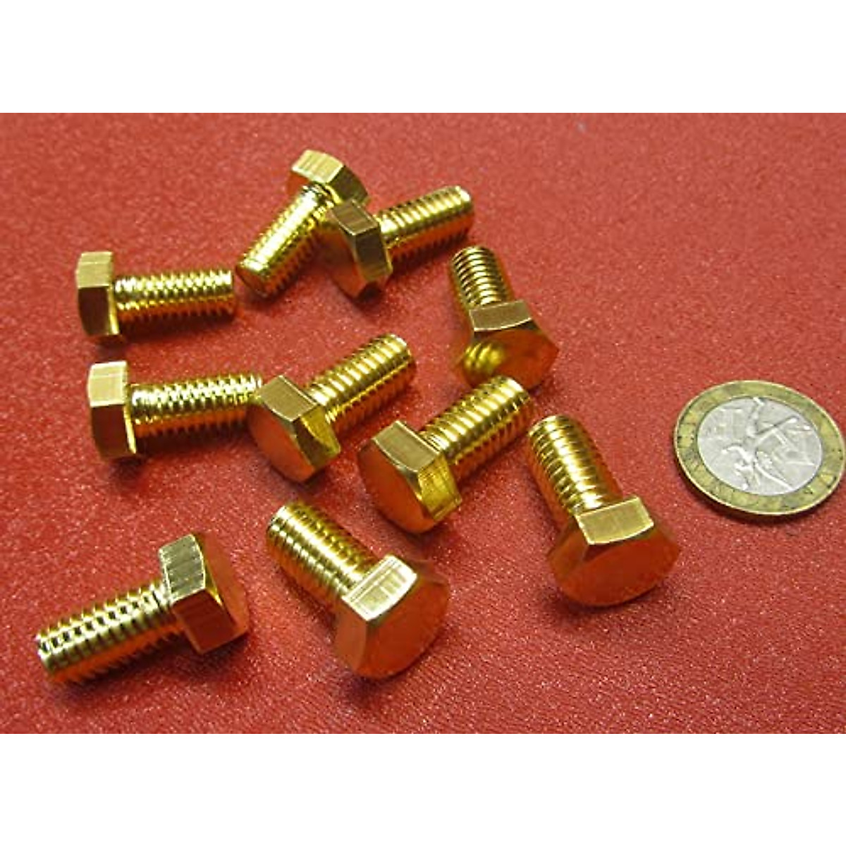 Brass Hex Head Bolts FT 3/8"-16 Thread x .750" Long 10 pcs