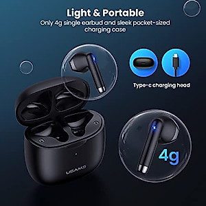 Wireless Earbuds, Bluetooth 5.0 Headphones in Ear with Charging Case, Hands-Free Headset with Mic, Hi-Fi Stereo Sound, Touch Control, 24 Hours Playback, Bluetooth Earbuds for iPhone/Android/WP, Black