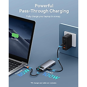 Baseus USB C to HDMI Adapter, 4K@60Hz USB C Docking Station, 7 in 1 USB C Hub with 3 USB-A, PD 100W, TF/SD Card Reader, USB C Dock Compatible for iPhone 15/Mac/Dell/Acer/HP/ASUS/Steam Deck/Rog Ally