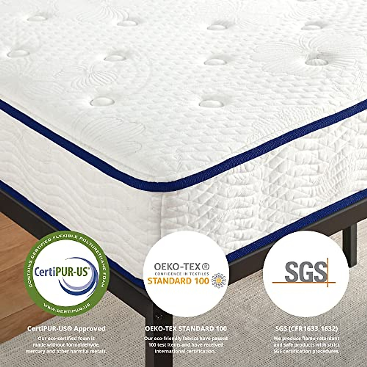 Olee Sleep 9 Inch Breeze Gel Infused Memory Foam Innerspring Mattress, Mattress In a Box, CertiPUR-US Certified, Twin