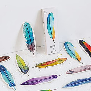 E-outstanding Bookmark 2Boxes/60PCS Colorful Feather Shaped Paper Reading Reminiscences Creative Book Page Marker Stationery Supplies