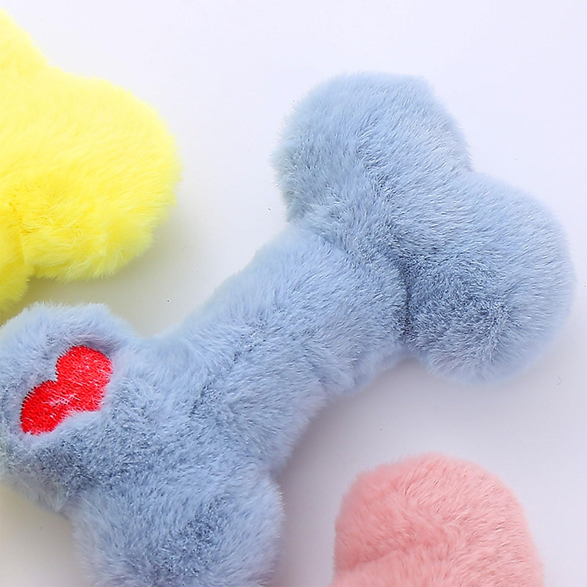 ROYALEAD Pet Dogs Chewing Toy for Small Dogs Plush Bone Toy 3PCS Interaction Pet Teething Toy Aggressive Chewer Toy Dog Favor
