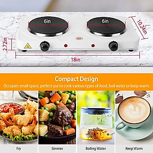 2000W Portable Electric Double Burner Hot Plate Cooktop Kitchen Cooking Stove