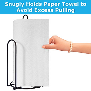 Blue Donuts Paper Towel Holder Countertop - Easy One-Handed Tear Paper Towel Holder, Farmhouse Paper Towel Holder, Black Paper Towel Dispenser Countertop