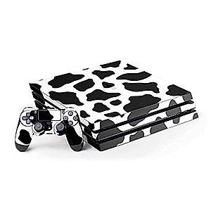 Skinit Decal Gaming Skin Compatible with PS4 Pro Console and Controller Bundle - Officially Licensed Originally Designed Cow Print Design
