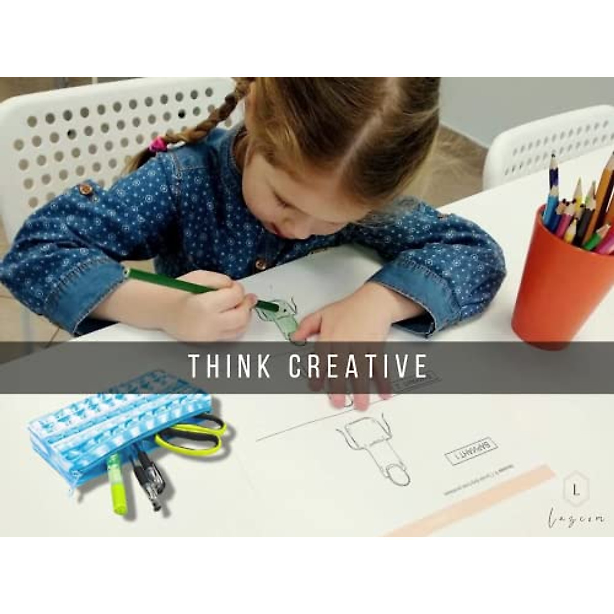 Lazcom Pencil Case - Pencil Case Pack for School - Relieve Stress Bag - Stationery Storage Bag for Students - School Supplies - Accessory Organizer