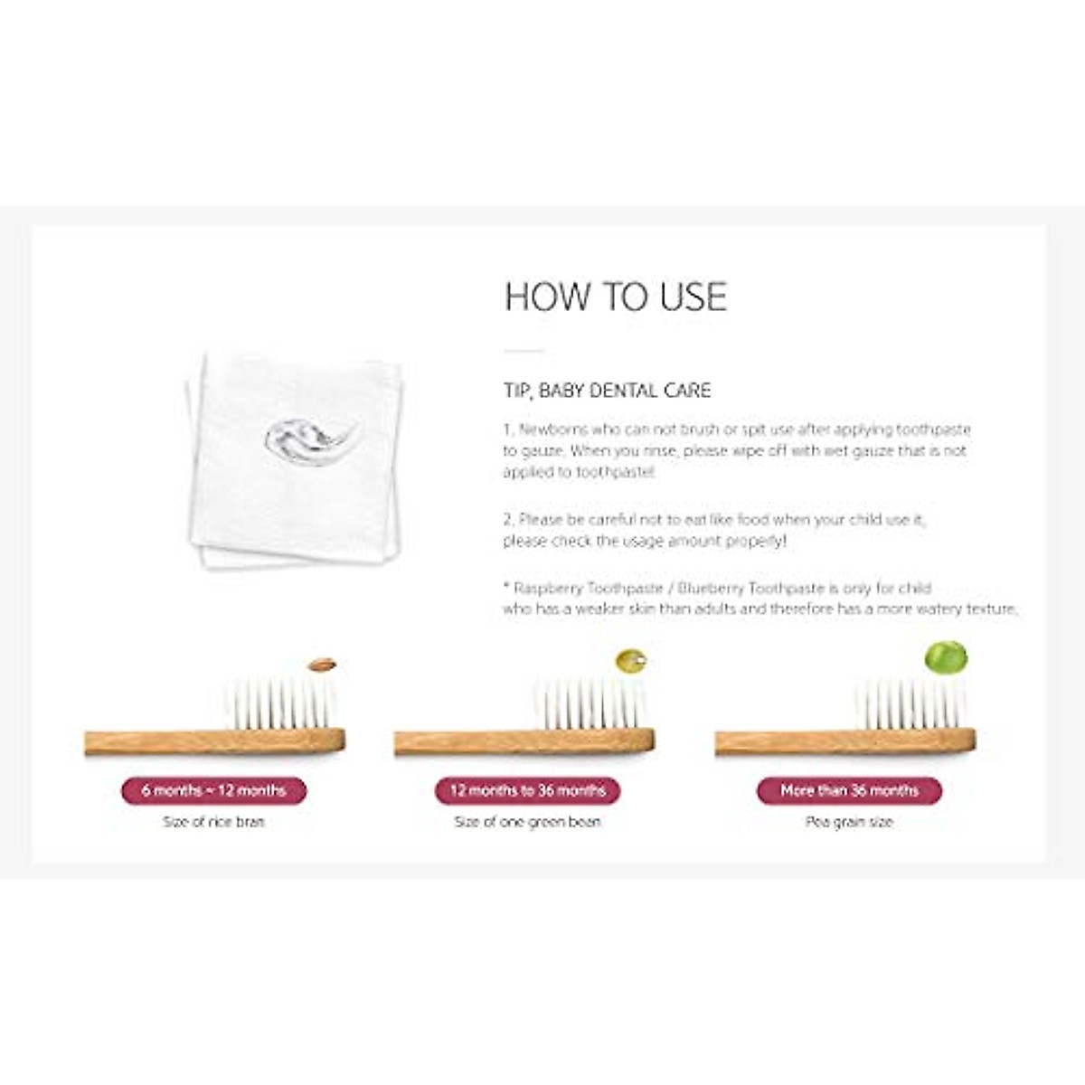 Mongdies Baby Raspberry Toothpaste Helps Remove Plaque and Includes Vitamin B6 to Prevent Gum Disease Fluoride Free (5pcs)