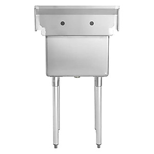 Kratos 29N-007-Commercial NSF 1 Compartment Sink - 18"Wx18"Lx12"H Bowl Size - 18-Gauge Stainless Steel