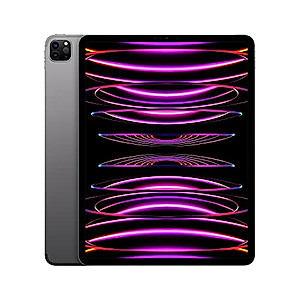 Apple iPad Pro 12.9-inch (6th Generation): with M2 chip, Liquid Retina XDR Display, 128GB, Wi-Fi 6E + 5G Cellular, 12MP front/12MP and 10MP Back Cameras, Face ID, All-Day Battery Life – Space Gray