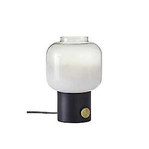 Adesso 6027-01 Lewis Table Lamp, Matte Black W. Antique Brass Accent