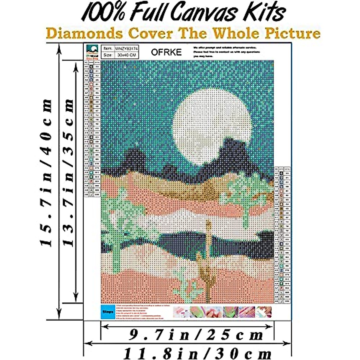 OFRKE Diamond Painting Mountain and Sun Kit,Diamond Art Kits for Adults and Kids,Abstract Scenery Paint with Diamonds Round for Gift,Home Wall Decor 12"x16"