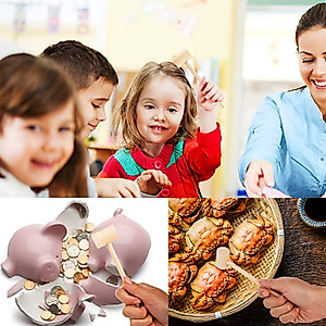 DEAYOU 60 PCS Mini Wooden Hammers Mallets, Crab Mallet Wood Hammer for Chocolate, Breakable Hearts, Small Multi-Purpose Hardwood Cracking Tool Beating Gavel for Lobster, Seafood, Shellfish, Crafts