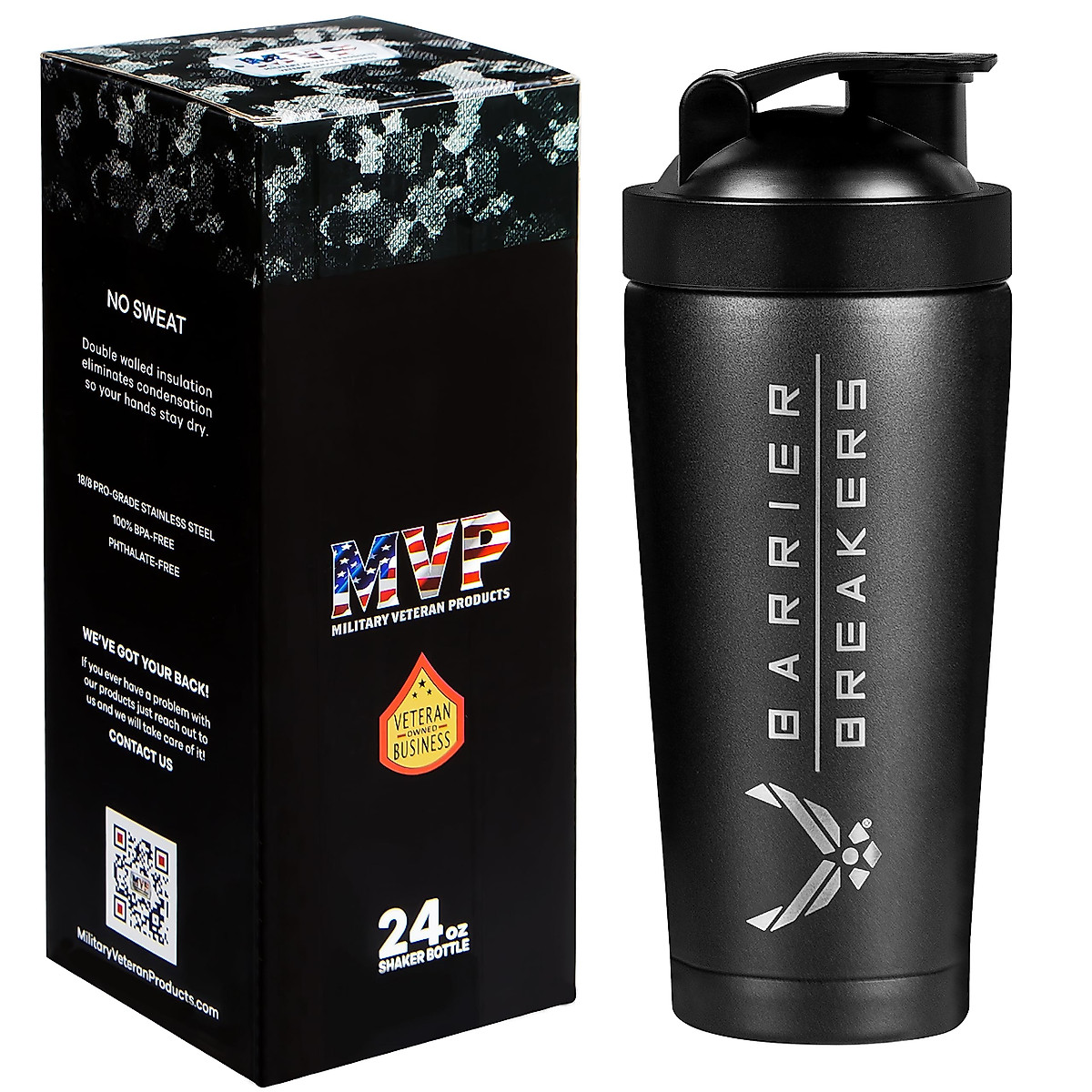 Military Gift Shop 24oz Insulated Air Force Shaker Bottle Engraved Logo–24oz Water Bottle–Cup for Protein Shakes Air Force Gifts | Disabled USMC Vet Owned SMALL Business