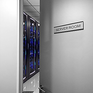 Providence Engraving Personalized Desk Name Plates - Custom Office Wall or Desk Name Plates With Aluminum Holder With Two Lines of Laser Engraved Text, 2" x 8"