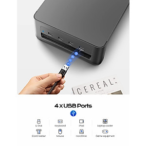 ENUSUNG Detachable Monitor Stand with USB 3.0/2.0 Ports Steel Dual Monitor Riser for Desk, Metal Computer Stand for Office, Desktop, Laptop, PC, iMac up to 32 Inches (Black)