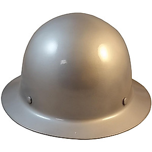 Skullgard Full Brim Hard Hat with FasTrac III Ratchet Suspension with Hard Hat Tote - Silver