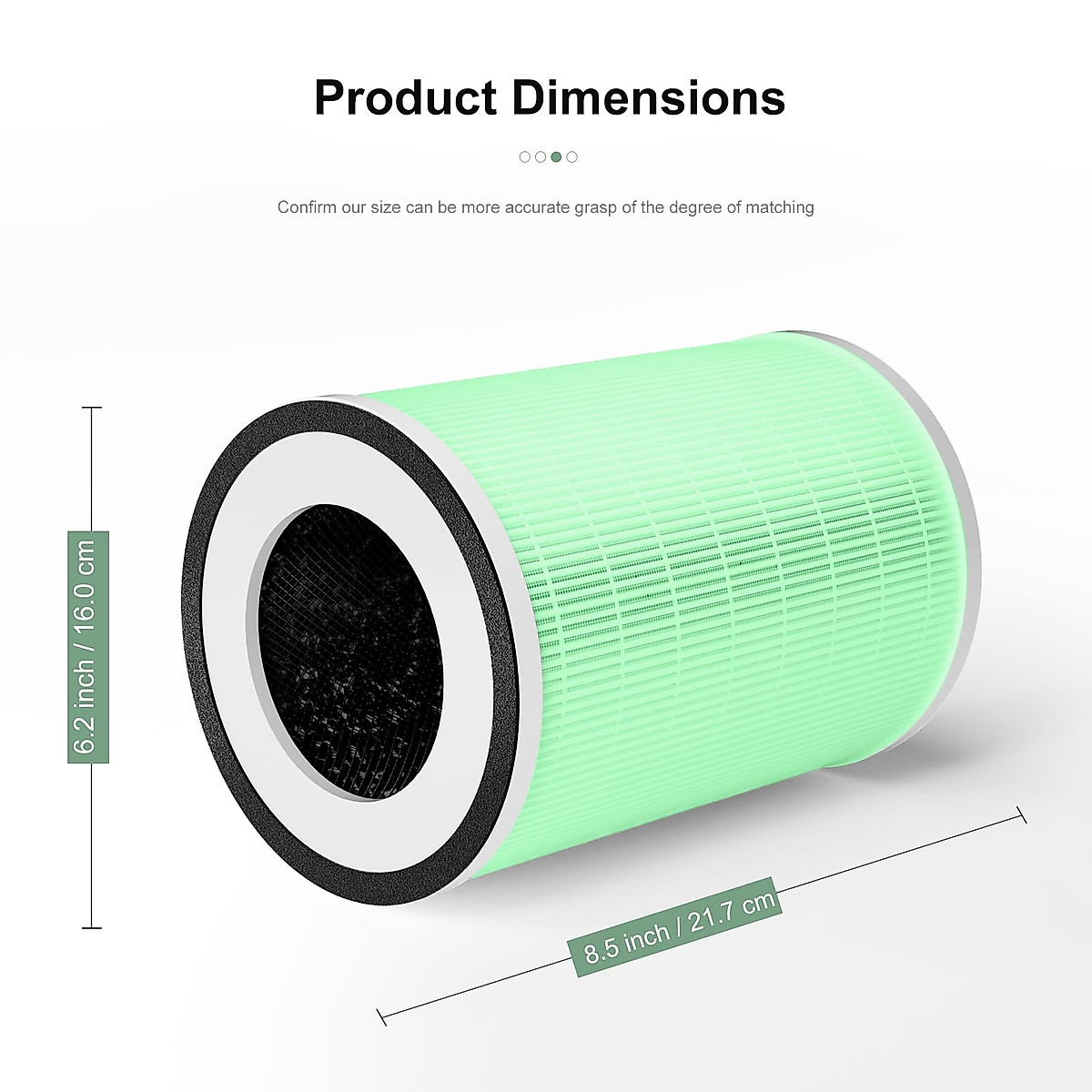 Luripid Kilo Air Purifier Filter Replacement, Compatible with Afloia KILO, KILOPLUS, KILOPRO, MIRO,MIRO PRO and MORENTO MR-Kilo, Kalo Air Purifier, 2 Pack (Green-pet Care Filter)