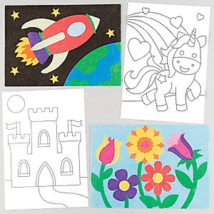 Baker Ross AR571 Sand & Glitter Art Pictures - Pack of 8, for Children to Decorate and Display, Ideal Kids Arts and Crafts Project for School or at Home