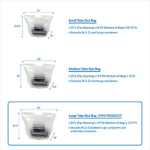 Reli. To Go/Take Out Bags (250 Count Bulk)(Large 23"L x 12" W x 12.5"H) Reusable Plastic Bags with Handles | Die Cut Handle - Plastic | Use for Shopping, Business, Carry Out, Restaurant